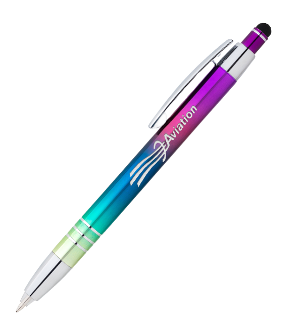 Celena Iridescent Metal Pen with Light & Stylus | Stylus Pens | © ADLER ...